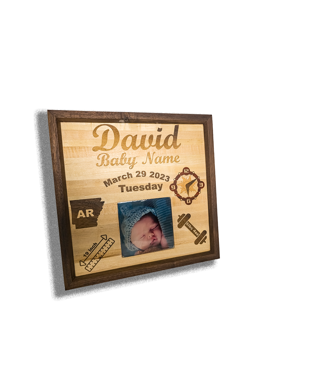 Wooden Baby Announcement Plaque | Custom Name Plaques – JD Woodcraft NWA