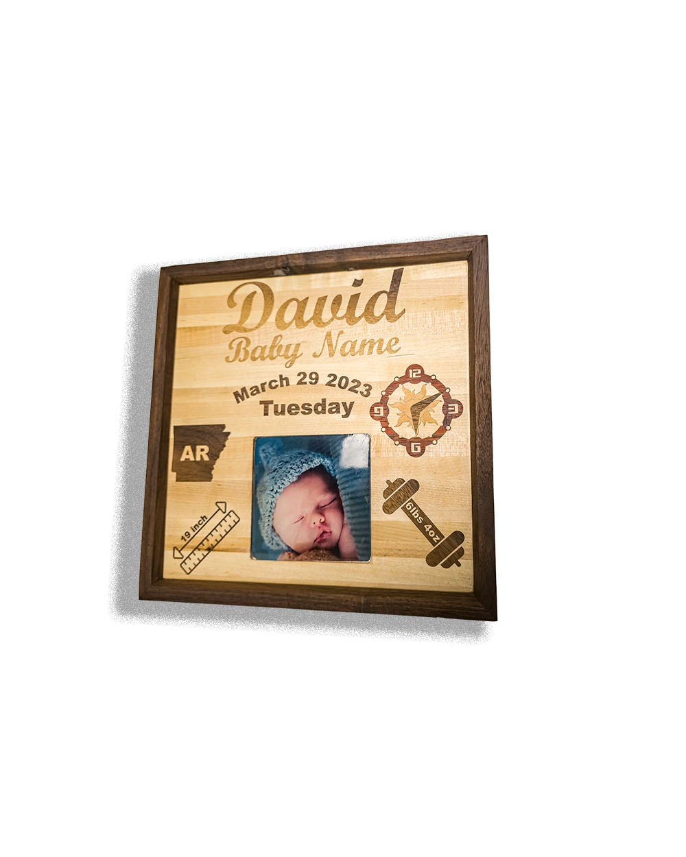 Wooden Baby Announcement Plaque | Custom Name Plaques – JD Woodcraft NWA