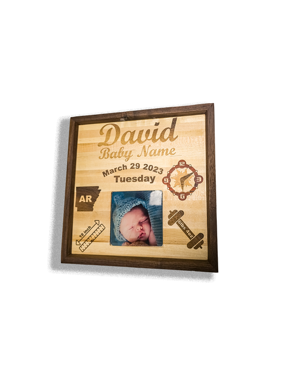 Wooden Baby Announcement Plaque | Custom Name Plaques – JD Woodcraft NWA